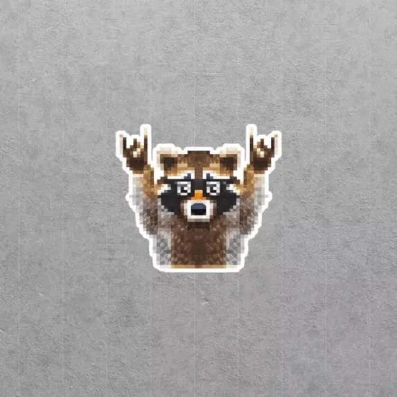 DOPASTICKER Surprised Geometric Pixel Art Sticker For Laptops & More ...