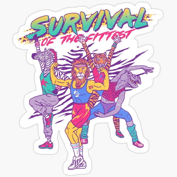 DOPASTICKER Survival Of The Fittest Sticker Phone Decal Water Bottle ...