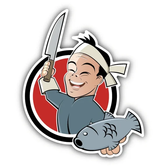 DOPASTICKER Sushi Chef Cartoon Sticker Decal Phone Decal Water Bottle ...