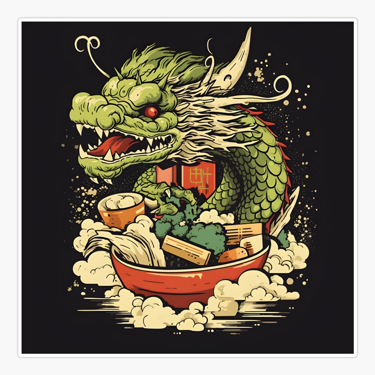 DOPASTICKER Sushi Dragon Japanese Kawaii Sticker, Phone Sticker Car ...