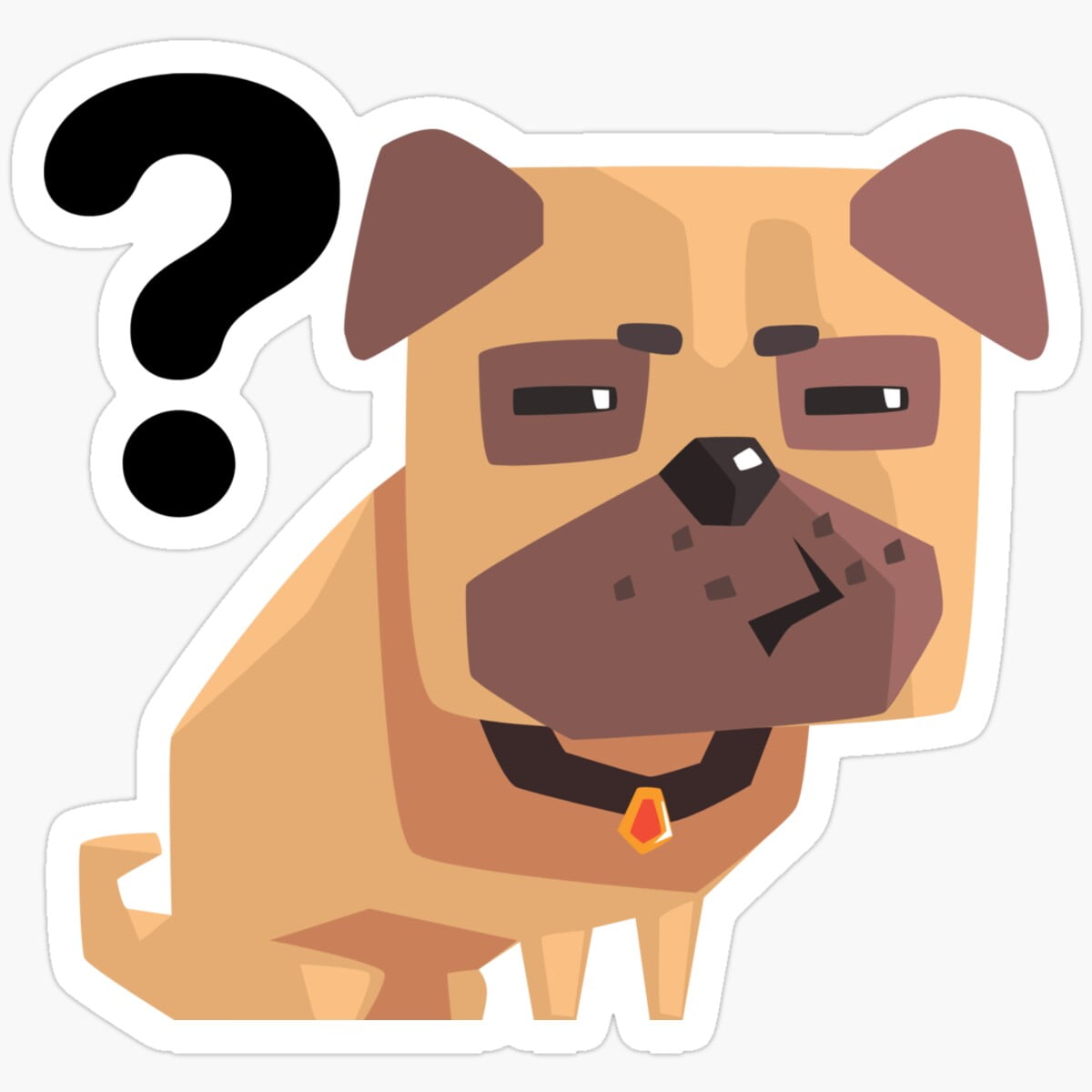 DOPASTICKER Suspicious Dog Sticker, Waterproof Decal For Pet Lovers ...