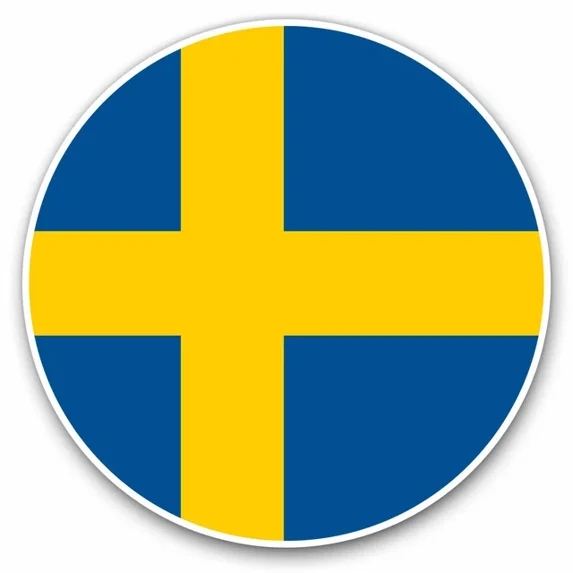 DOPASTICKER Sweden Flag Scandinavian Travel Cool Gift Decorative Laptop ...