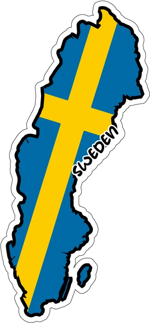 DOPASTICKER Sweden Map Flag Sticker Decal Phone Decal Water Bottle ...