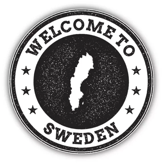 DOPASTICKER Sweden Map Grunge Welcome Stamp Sticker Decal Phone Decal ...