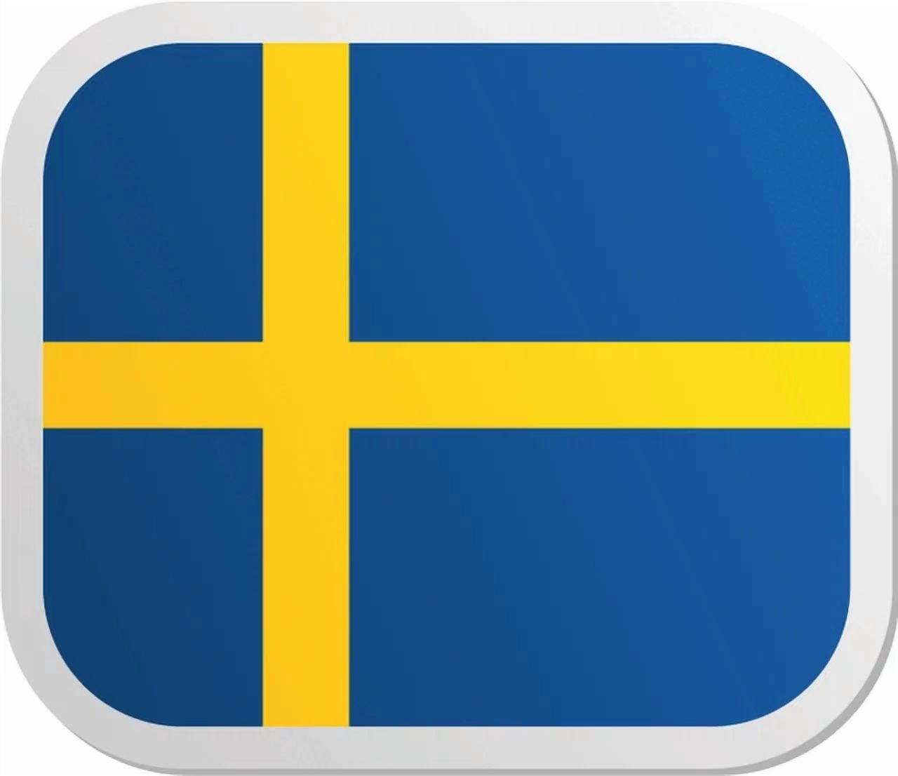 DOPASTICKER Sweden Square Flag Sticker Decal Phone Decal Water Bottle ...
