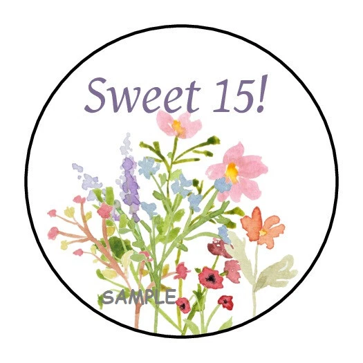 DOPASTICKER Sweet 15 Stickers Wildflowers Floral Phone Decal Water ...