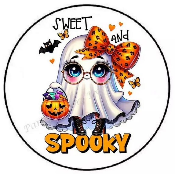 DOPASTICKER Sweet And Spooky Ghost Hallo.Ween Stickers Favors Gift You ...