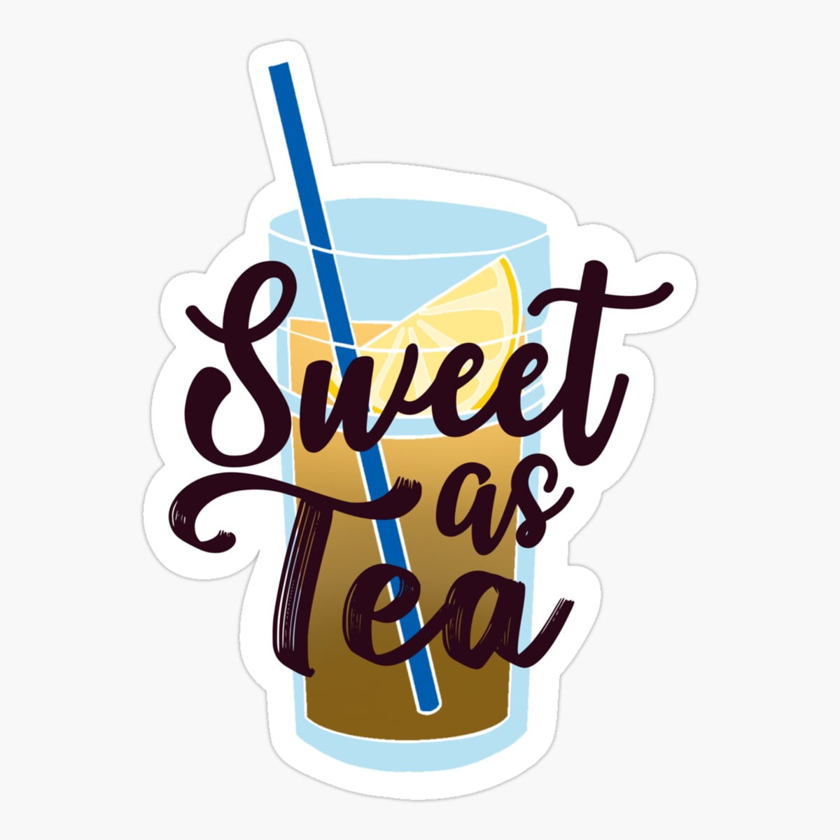 DOPASTICKER Sweet As Tea Lemon Iced Tea Sticker, Phone Sticker Car ...