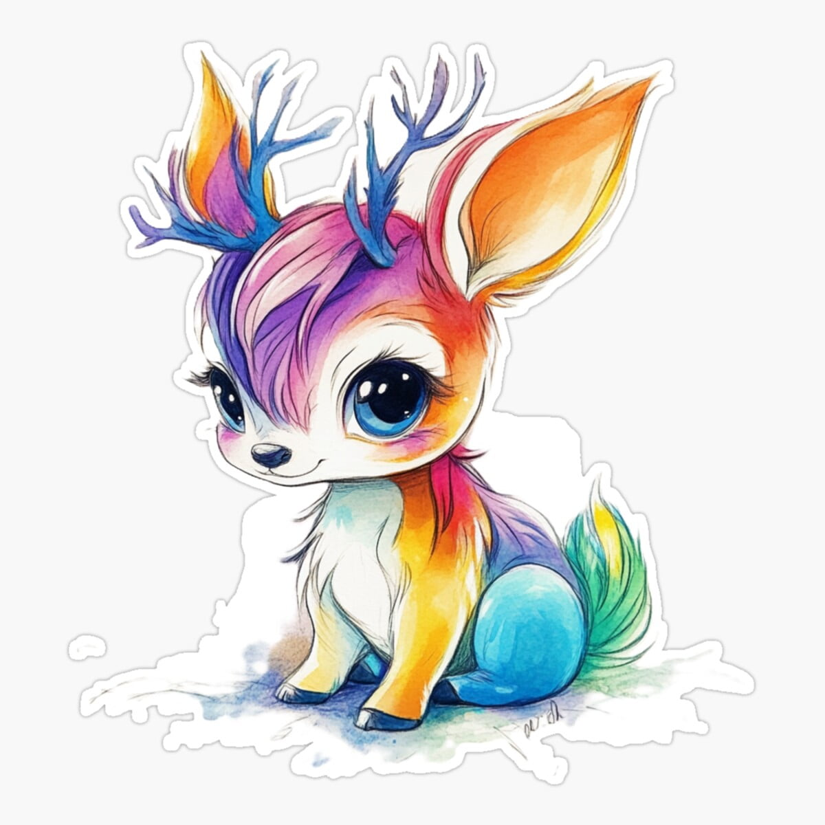 DOPASTICKER Sweet Baby Chibi Girl Sticker, Phone Sticker Car Stickers ...