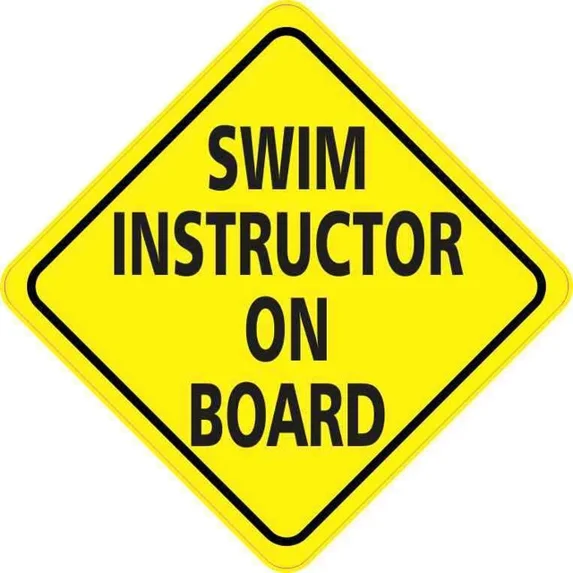 DOPASTICKER Swim Instructor On Board Sticker Phone Sticker, Latop ...