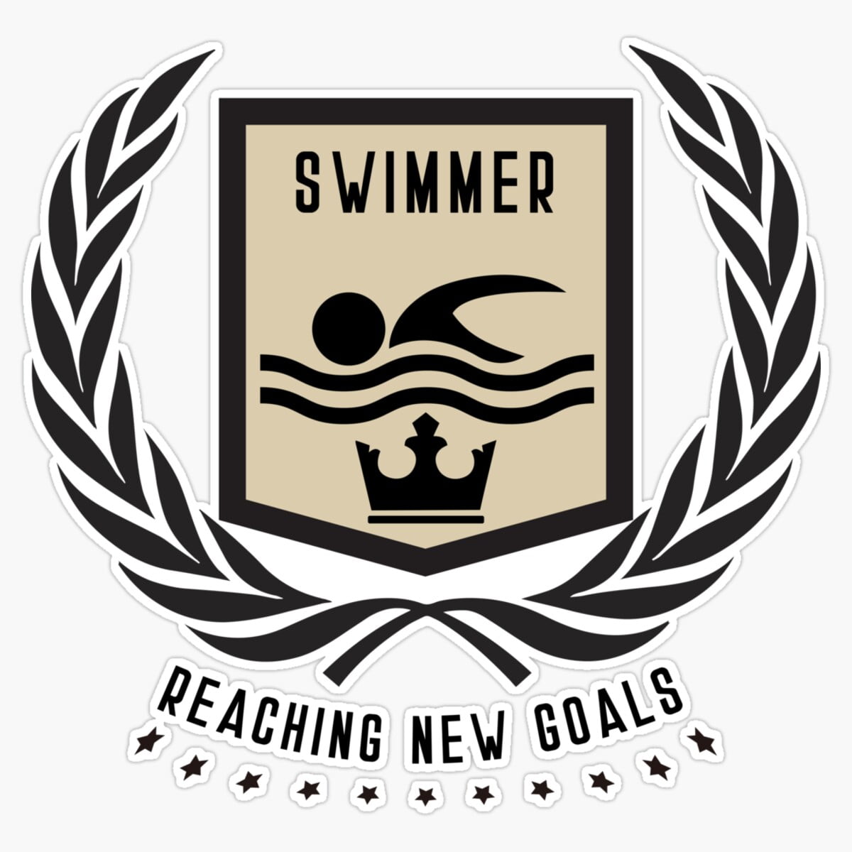 DOPASTICKER Swimmer Reaching New Goals Sticker, Phone Sticker Car ...