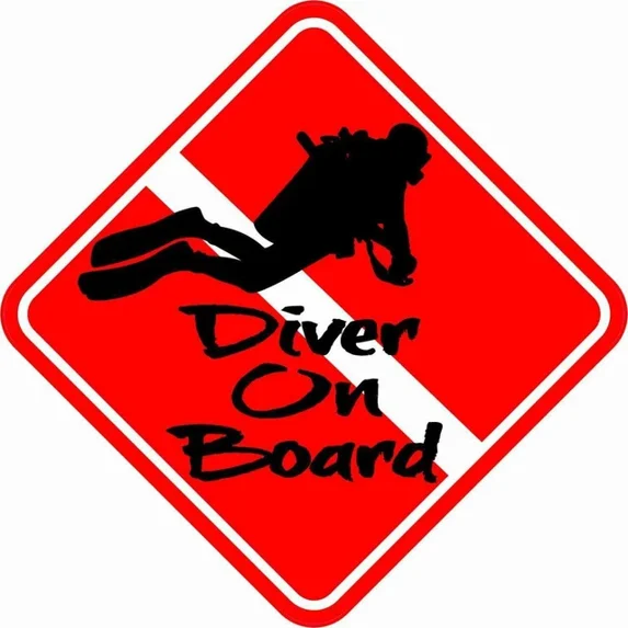 DOPASTICKER Swimming Diver On Board Sticker Phone Sticker, Latop ...