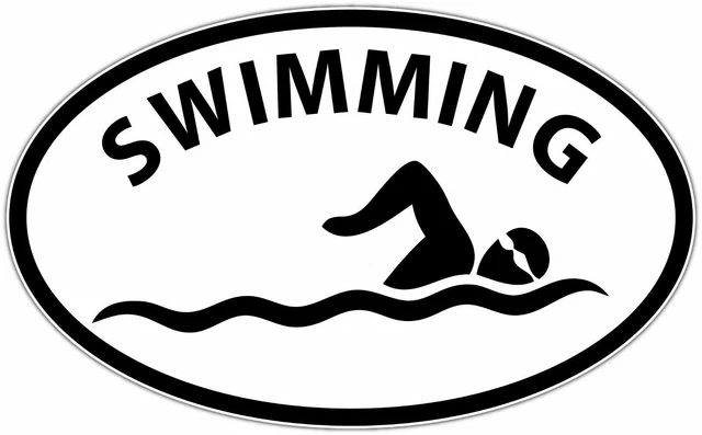 DOPASTICKER Swimming Diving Sport Oval Car Sticker Decal Phone Decal ...