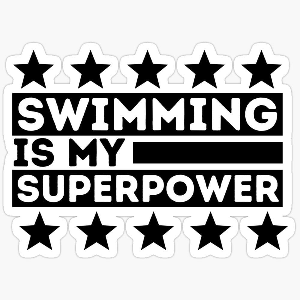 DOPASTICKER Swimming Is My Superpower, Swimming Sticker Phone Decal ...