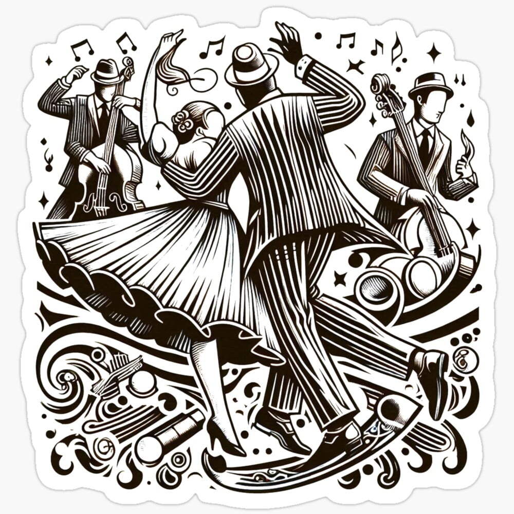 DOPASTICKER Swing Into The Lindy Hop Groove Sticker Phone Decal Water ...