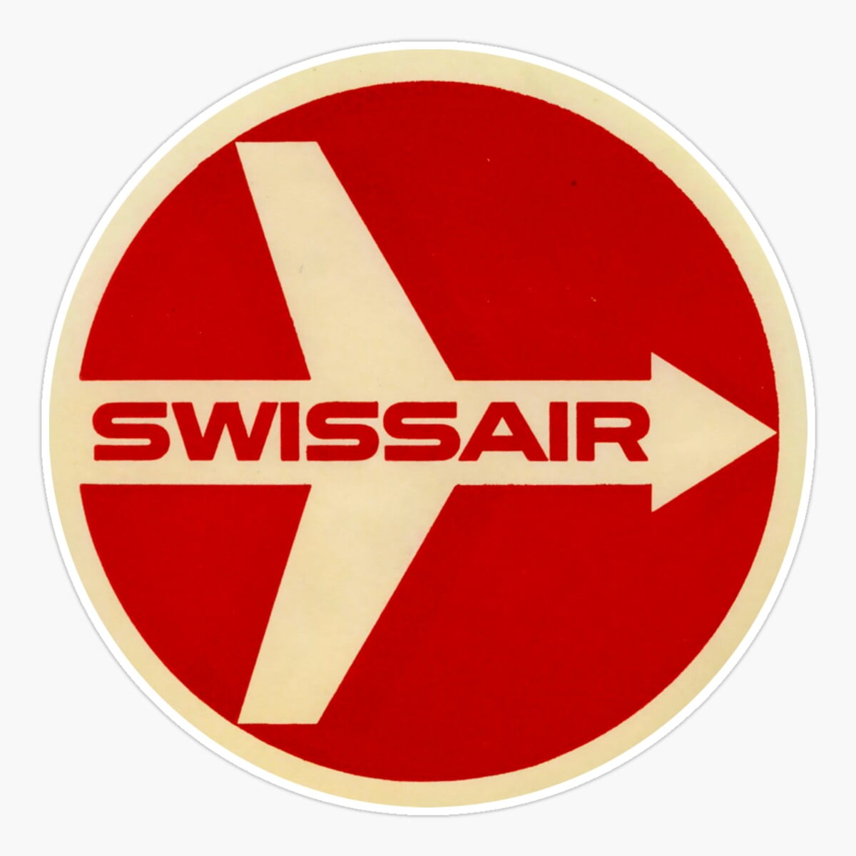 DOPASTICKER Swiss Air Round Circle Luggage Tag Sticker, Phone Sticker ...