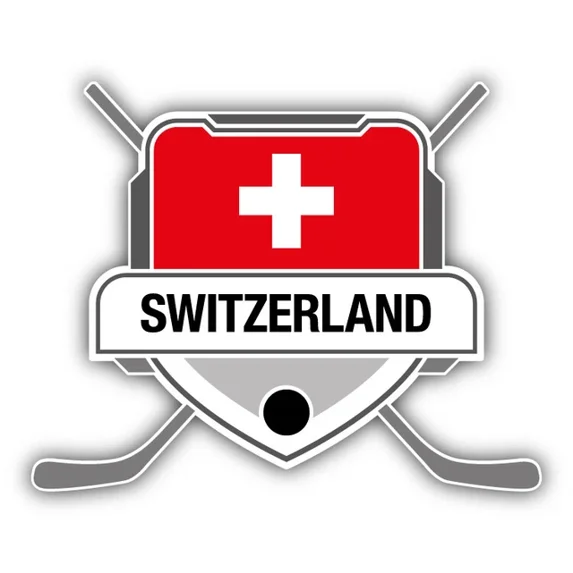 DOPASTICKER Switzerland Flag Hockey Crest Car Sticker Phone Decal Water ...