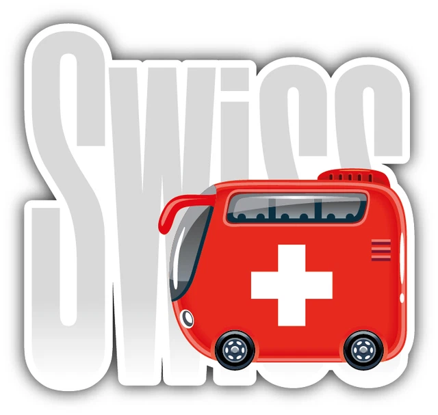 DOPASTICKER Switzerland Travel Bus Flag Sticker Decal Phone Decal Water ...
