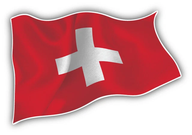 DOPASTICKER Switzerland Waving World Flag Sticker Decal Phone Decal ...