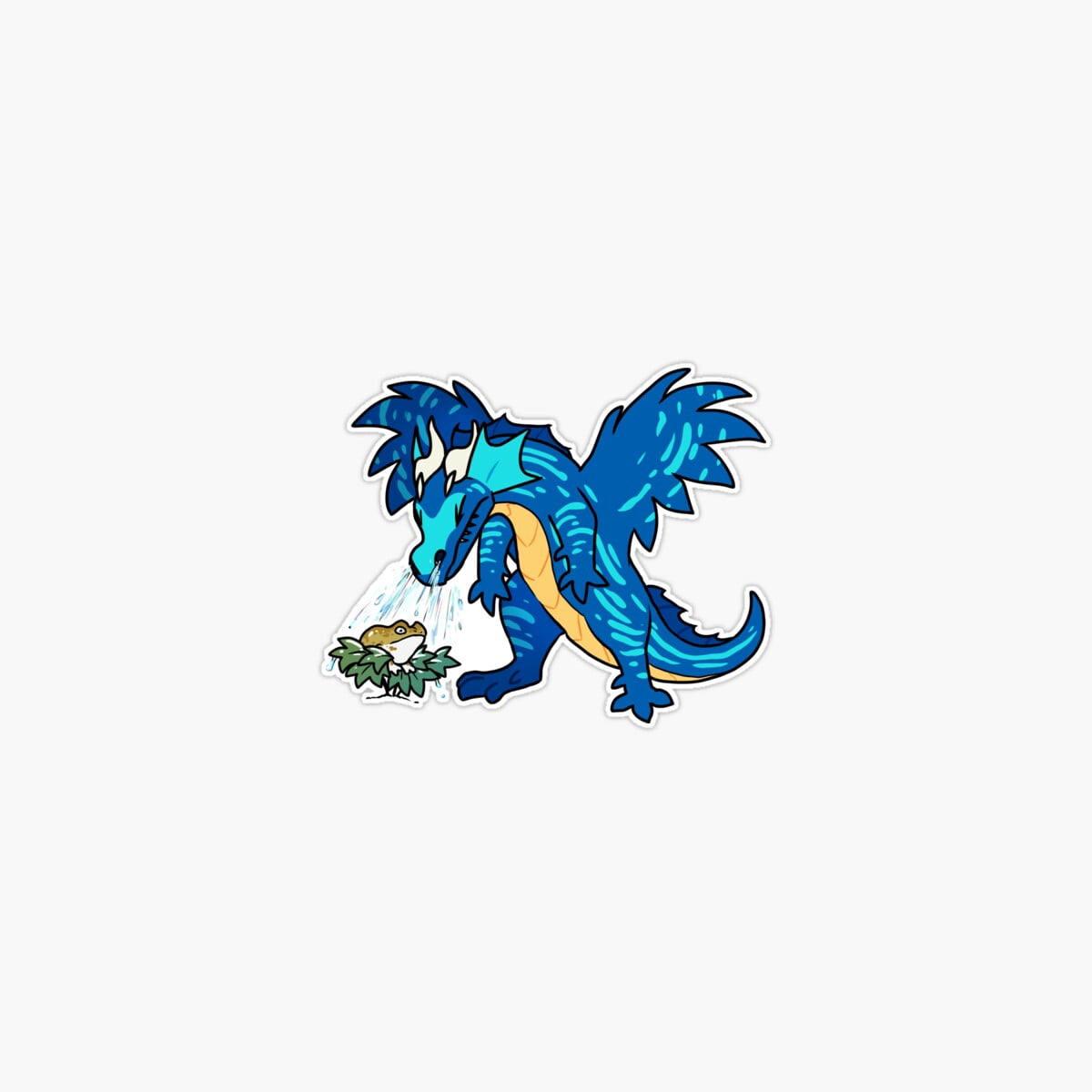 DOPASTICKER Swordfish The Dragon Watering A Frog Sticker, Phone Sticker ...