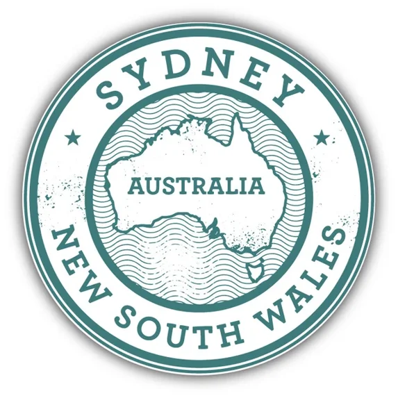 DOPASTICKER Sydney City Australia Map Grunge Sticker Decal Phone Decal ...