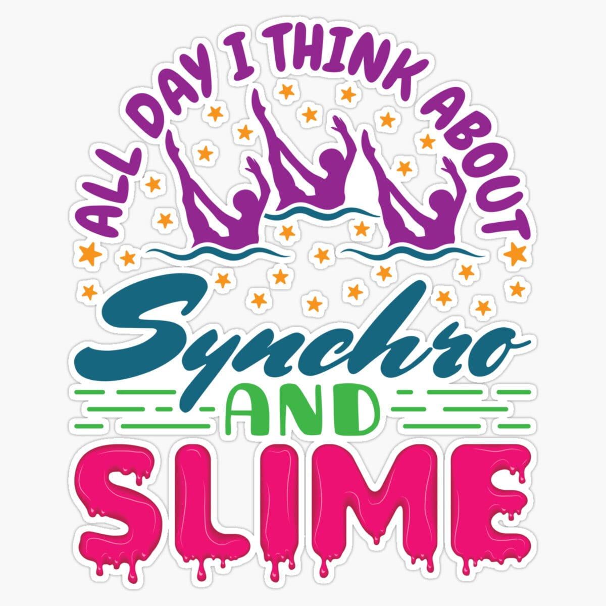 DOPASTICKER Synchronized Swimming Synchro And Slime Sticker, Phone ...