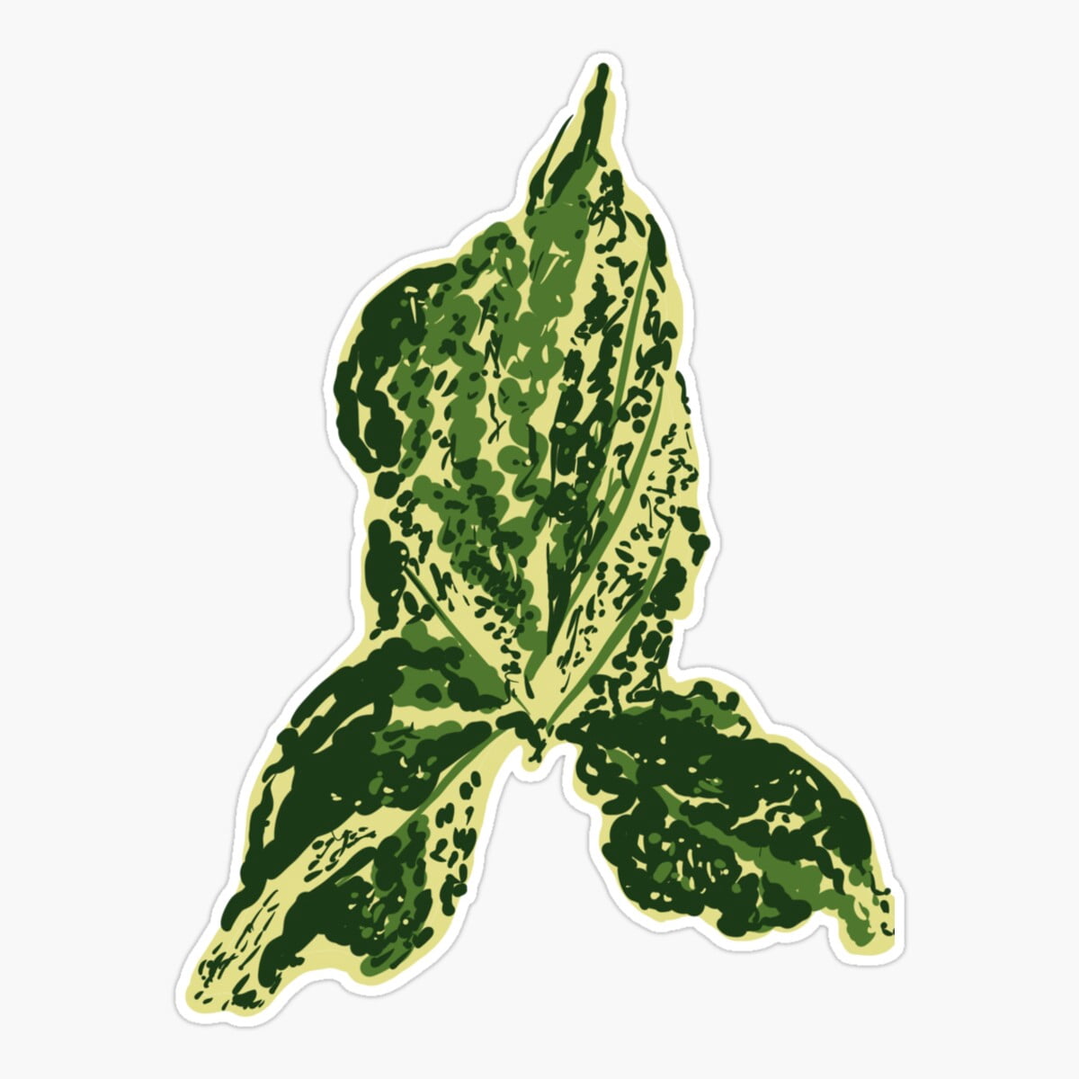 DOPASTICKER Syngonium Mottled Mojito Sticker, Phone Sticker Car Sticker ...