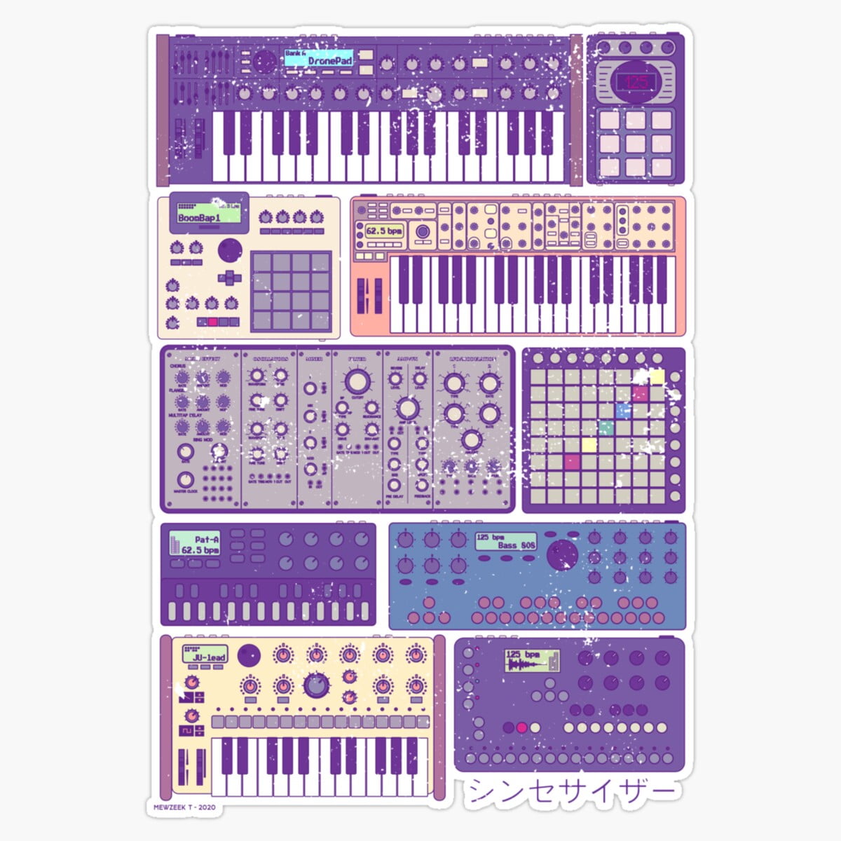 DOPASTICKER Synthesizers And Electronic Music Instruments Sticker ...