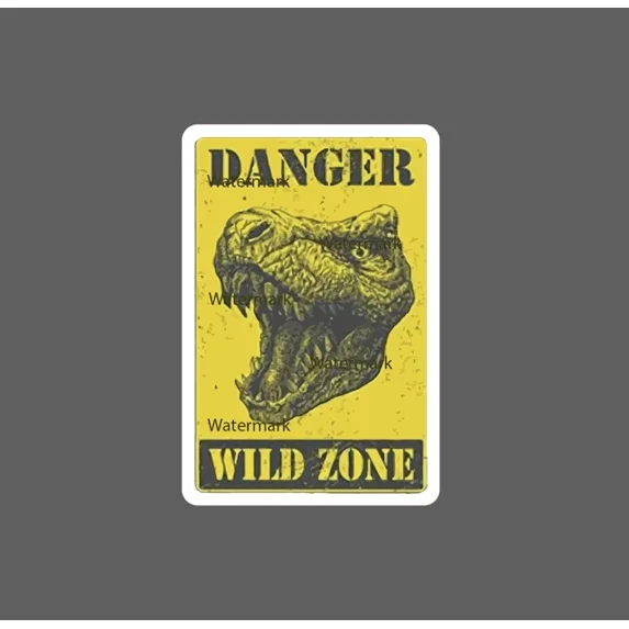 DOPASTICKER T-Rex Danger Sticker Dinosaur Sticker Phone Sticker, Latop ...