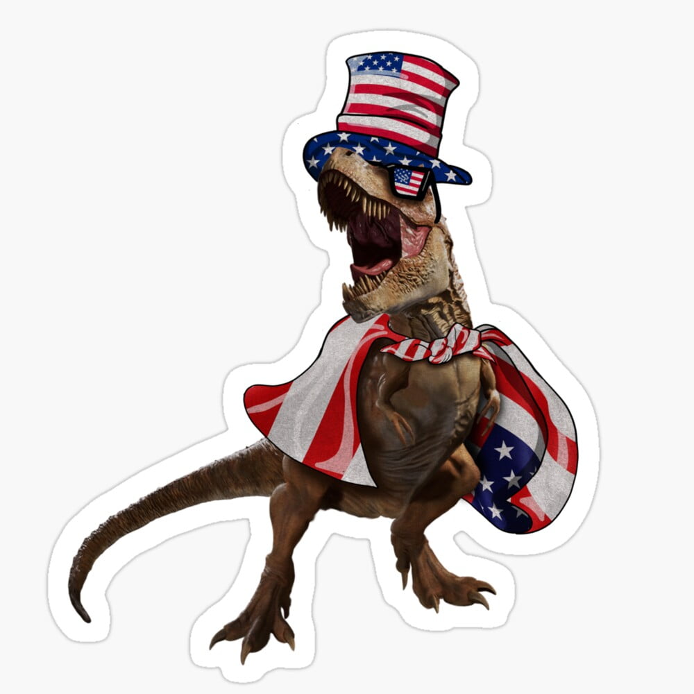 DOPASTICKER T Rex Dinosaur, Usa Flag, American Sticker Phone Decal ...