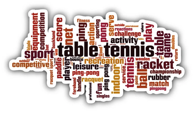 DOPASTICKER Table Tennis Word Cloud Car Sticker Phone Decal Water Bottle Stickers, Cars Stickers ...