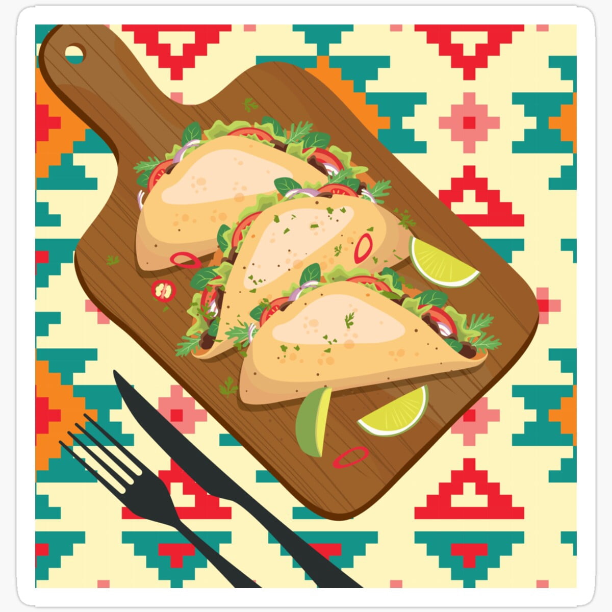 DOPASTICKER Tacos Wall Art Glossy Sticker Waterproof Sticker For Water ...