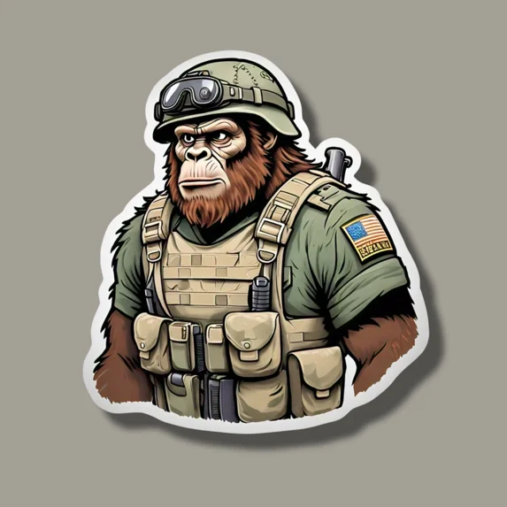 DOPASTICKER Tactical Bigfoot Sasquatch Cryptid Military United States ...
