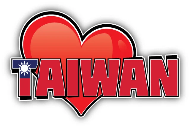 DOPASTICKER Taiwan Art Heart Flag Travel Sticker Decal Phone Decal ...