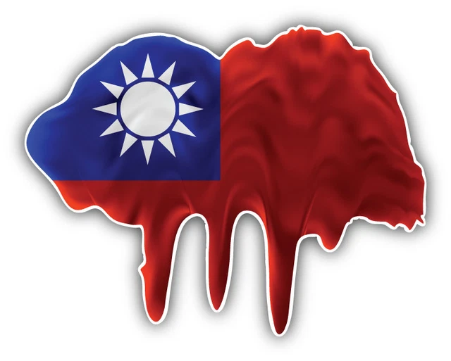 DOPASTICKER Taiwan Flag Blot Sticker Decal Phone Decal Water Bottle ...