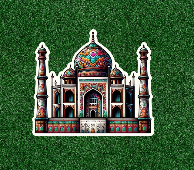 DOPASTICKER Taj Mahal In A Decorative Design Sticker Decal Phone Decal ...