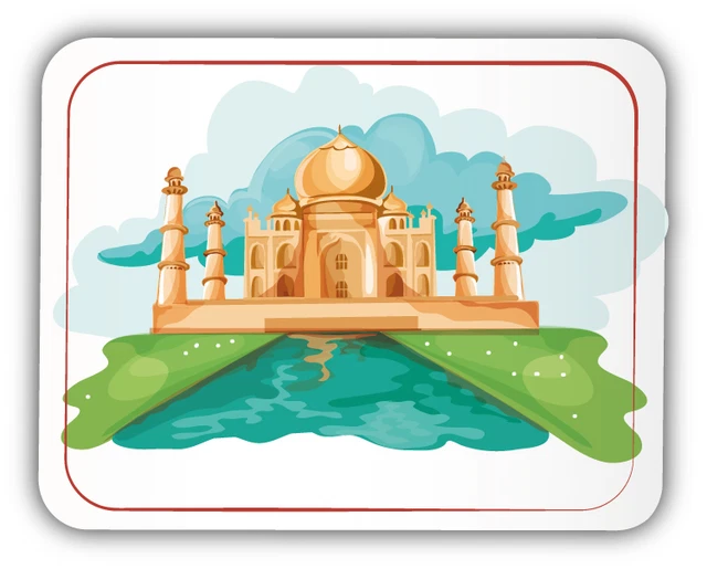DOPASTICKER Taj Mahal India Landmark Travel Sticker Decal Phone Decal ...