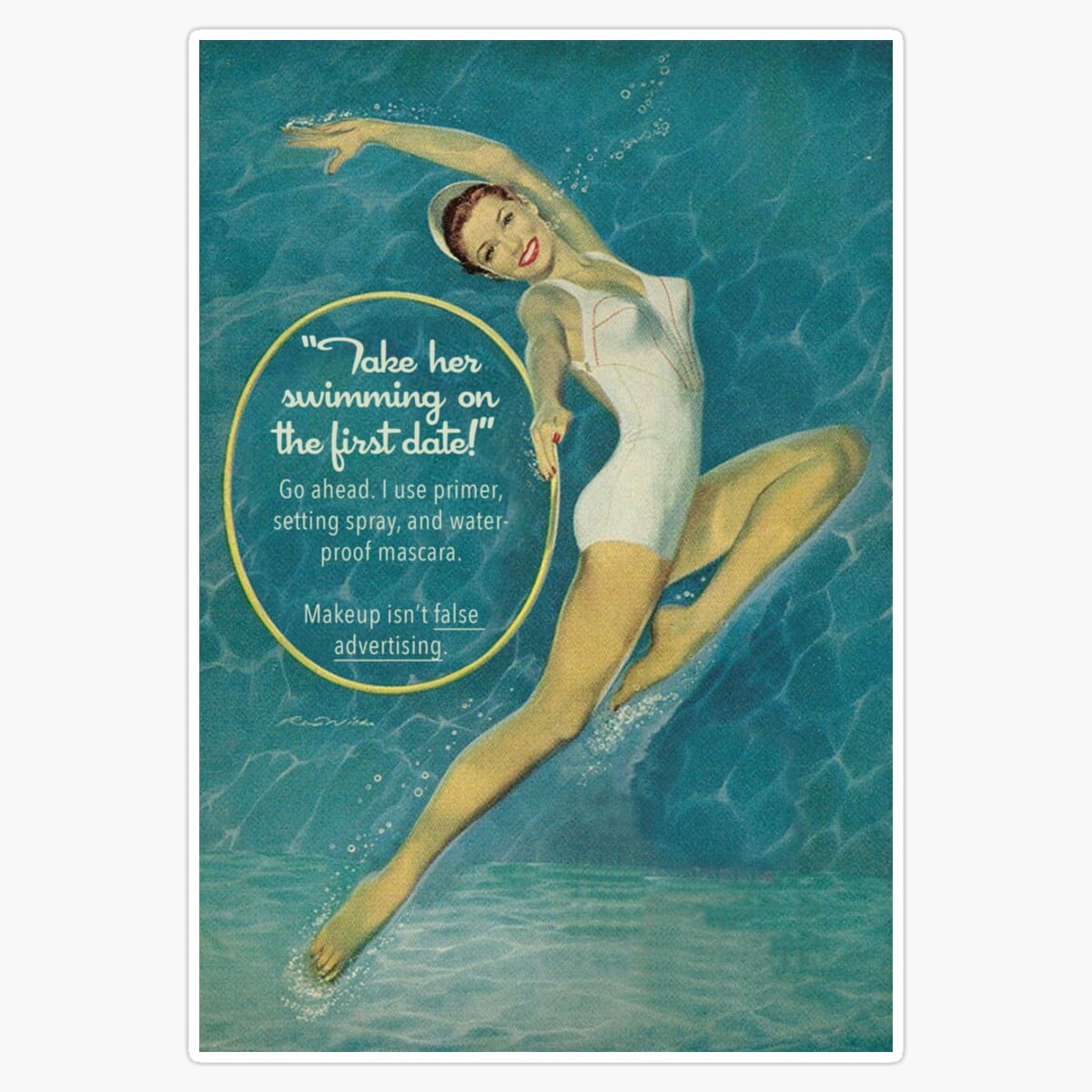 DOPASTICKER Take Her Swimming On The First Date! Sticker, Phone Sticker ...