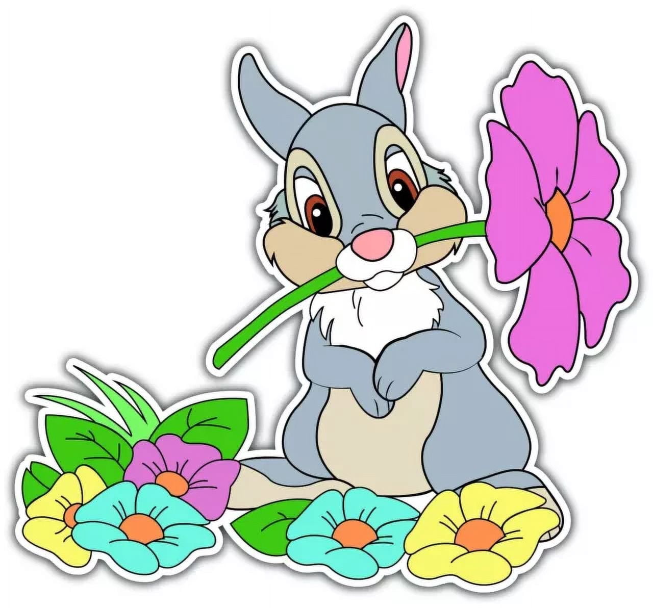 DOPASTICKER Tambor Conejo Bambie Rabbit Bunny Flowers Decal Us Made ...