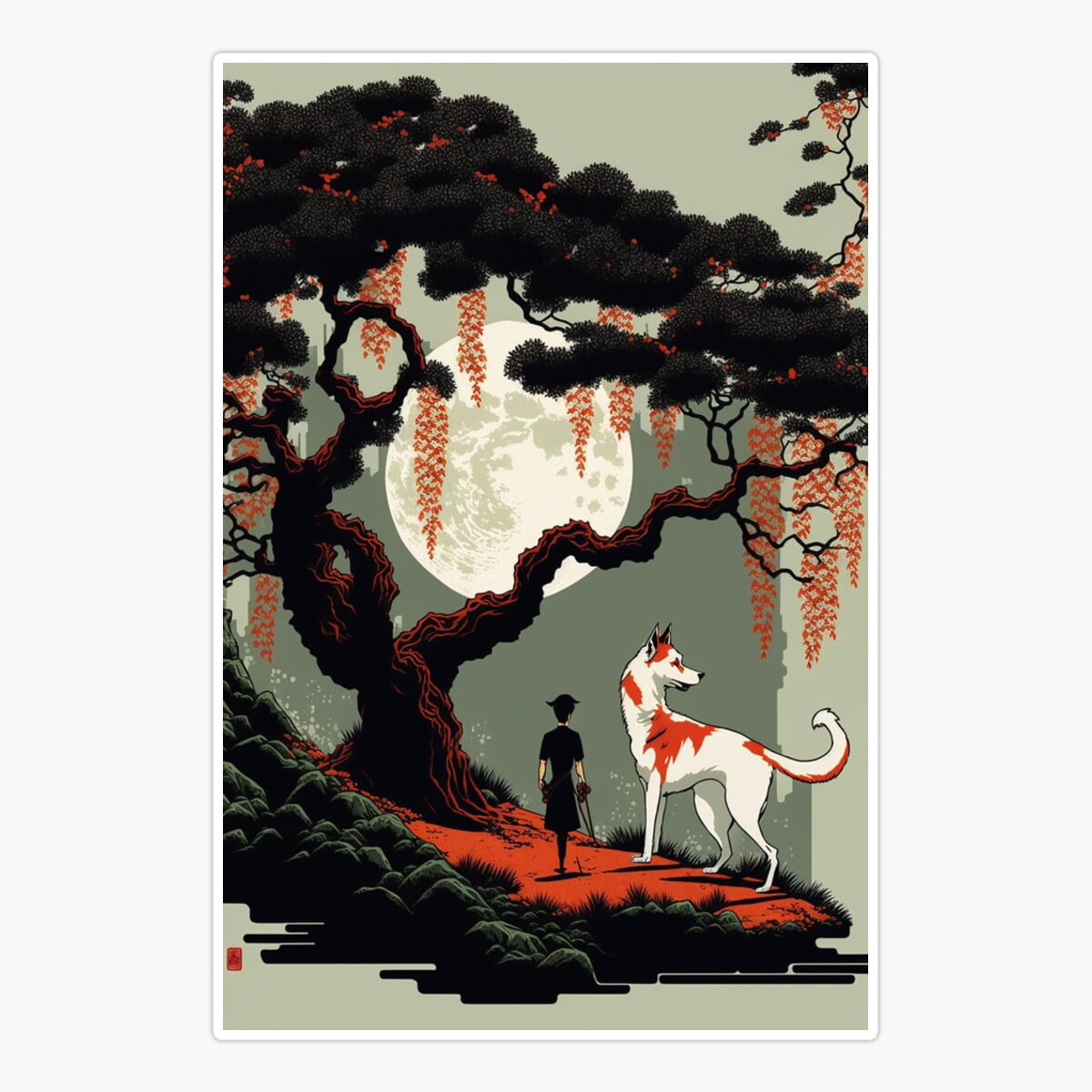 DOPASTICKER Tamer Under The Moon Sticker, Phone Sticker Car Stickers ...