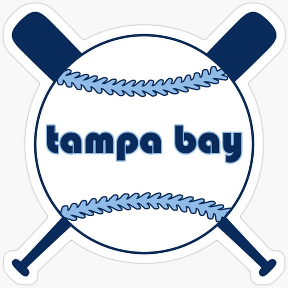 DOPASTICKER Tampa Bay Retro Throwback Baseball With Crossed Bats ...