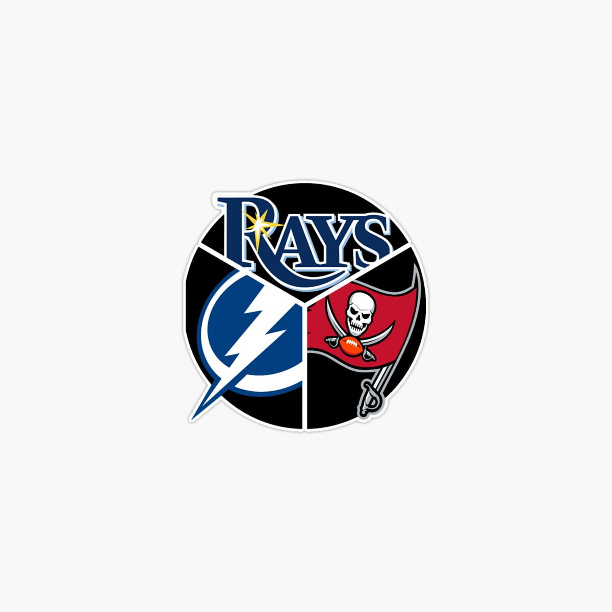 DOPASTICKER Tampa Bay Sports Teams Triquad Sticker, Phone Sticker Car ...