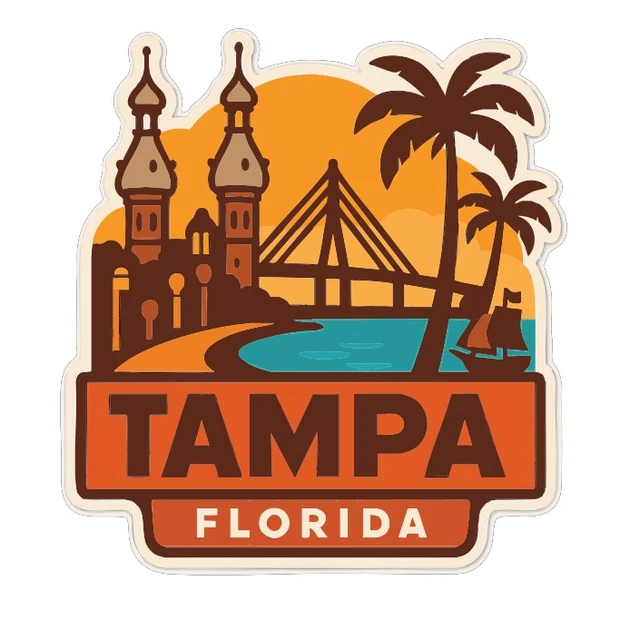 DOPASTICKER Tampa Florida Sticker Decal City Skyline Landmark Design ...