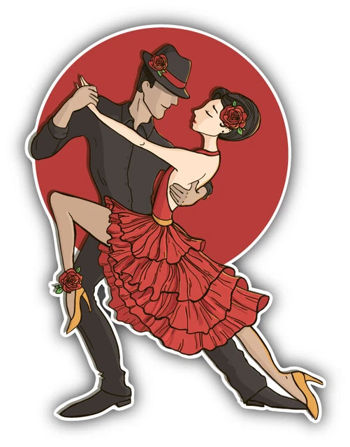 DOPASTICKER Tango Dance Couple Car Sticker Phone Decal Water Bottle ...
