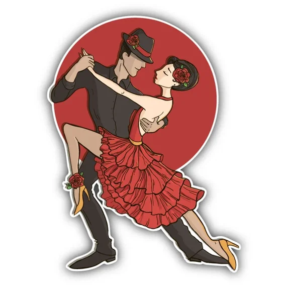 DOPASTICKER Tango Dance Couple Car Sticker Phone Decal Water Bottle ...
