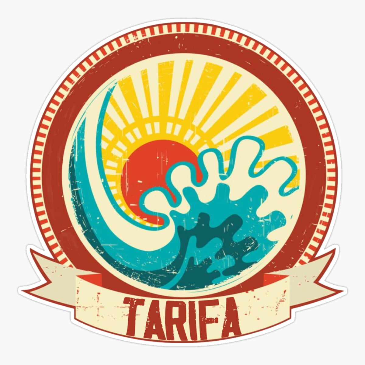 DOPASTICKER Tarifa Vintage Beach Sticker, Phone Sticker Car Stickers ...