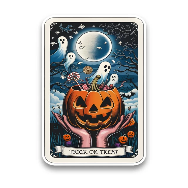 DOPASTICKER Tarot Card Sweet Haunt Night Hal.Low.Een Witc.Hcraft ...