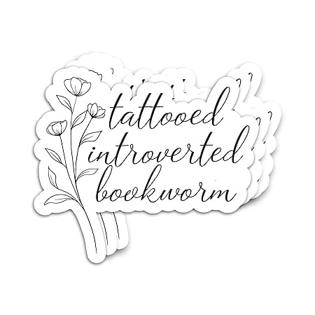 DOPASTICKER Tattooed Introverted Bookwor.M Sticker, Reading Stickers ...
