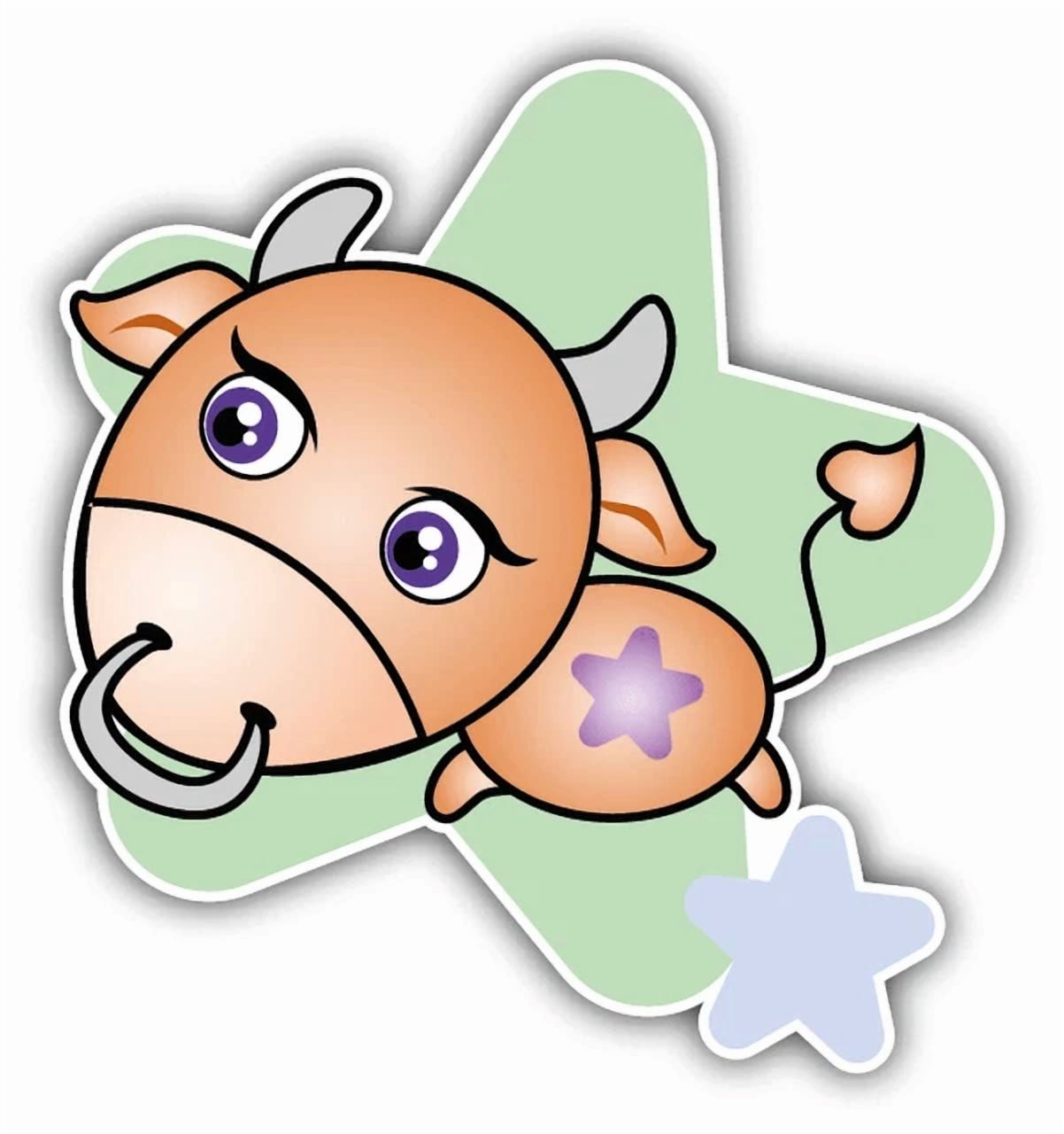 DOPASTICKER Taurus Zodiac Sign Cartoon Car Sticker Phone Water Bottle ...