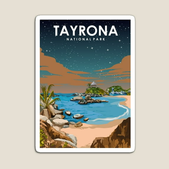 DOPASTICKER Tayrona National Park Coastal Beauty At Night Decorative ...